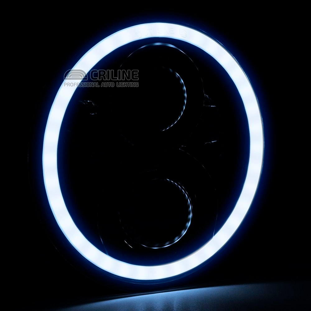 Светодиодные фары Нива, УАЗ с ДХО и поворотником - Criline Black Round ...